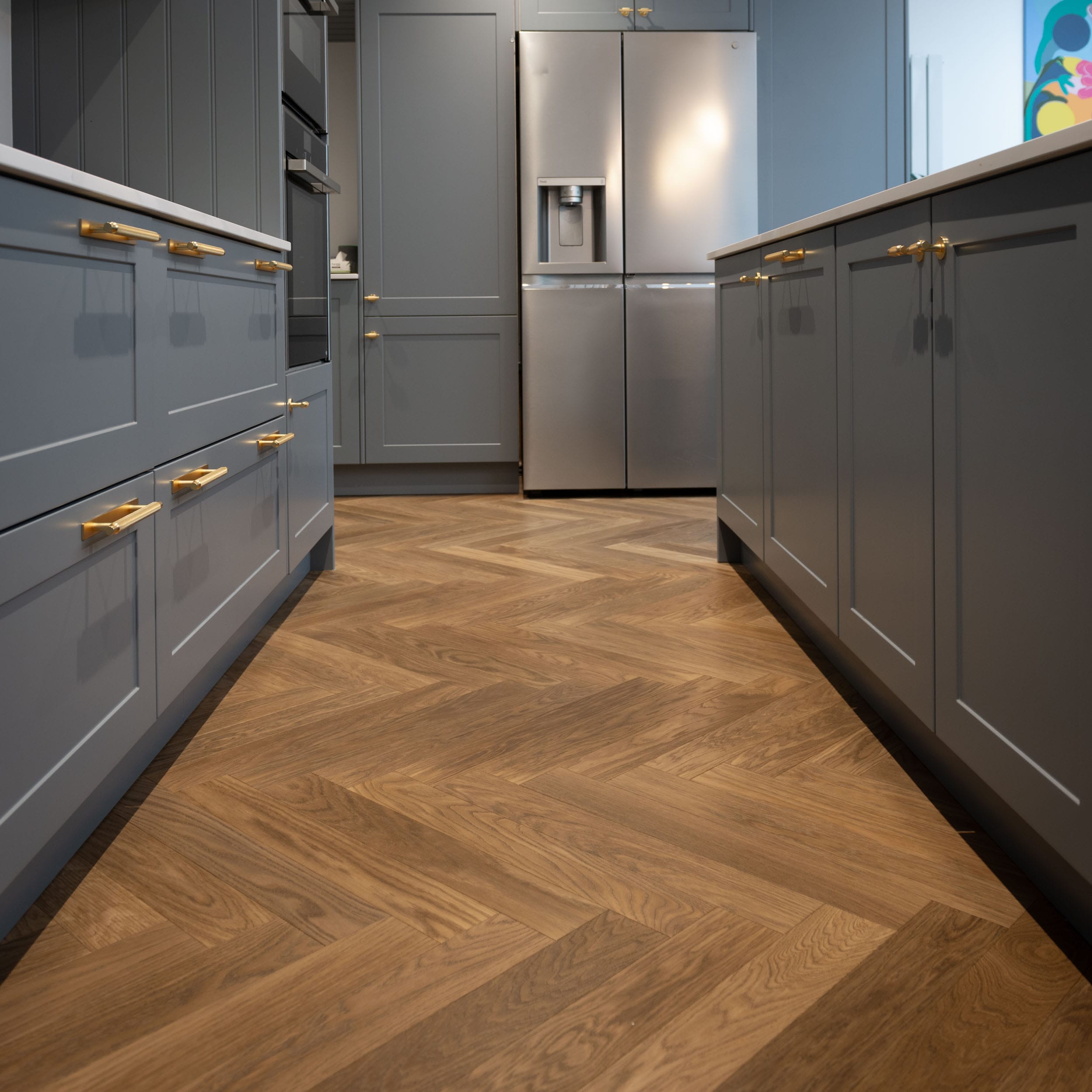 Ritz Oak Herringbone Parquet Floor Showroom | Urbane Living