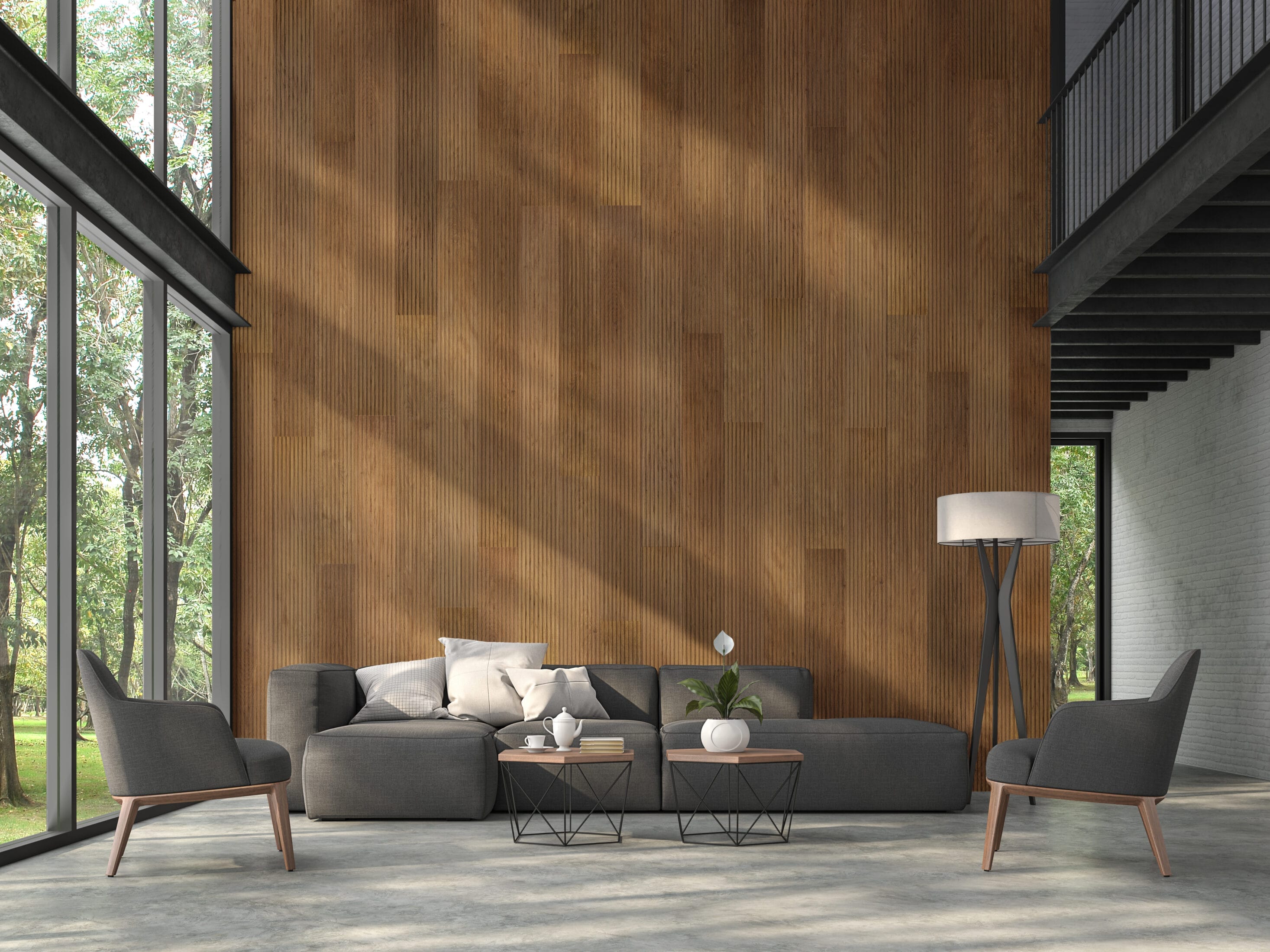 Fluted Wall Panelling Oak Pure White Ombre | Urbane Living